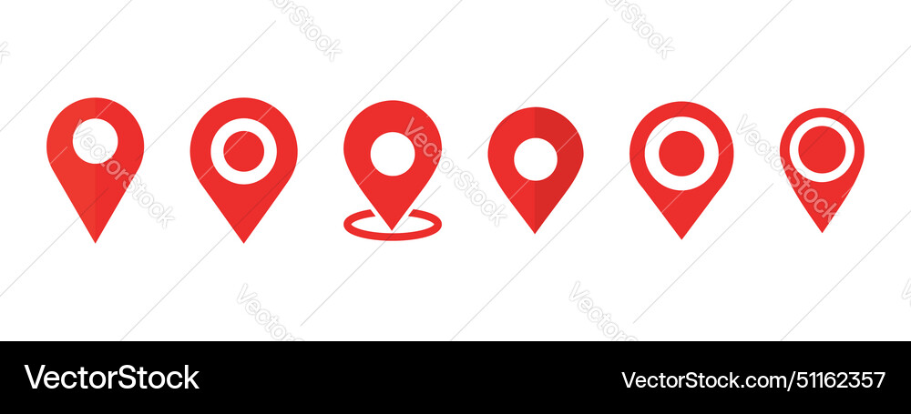 Red marker with a white dot Royalty Free Vector Image