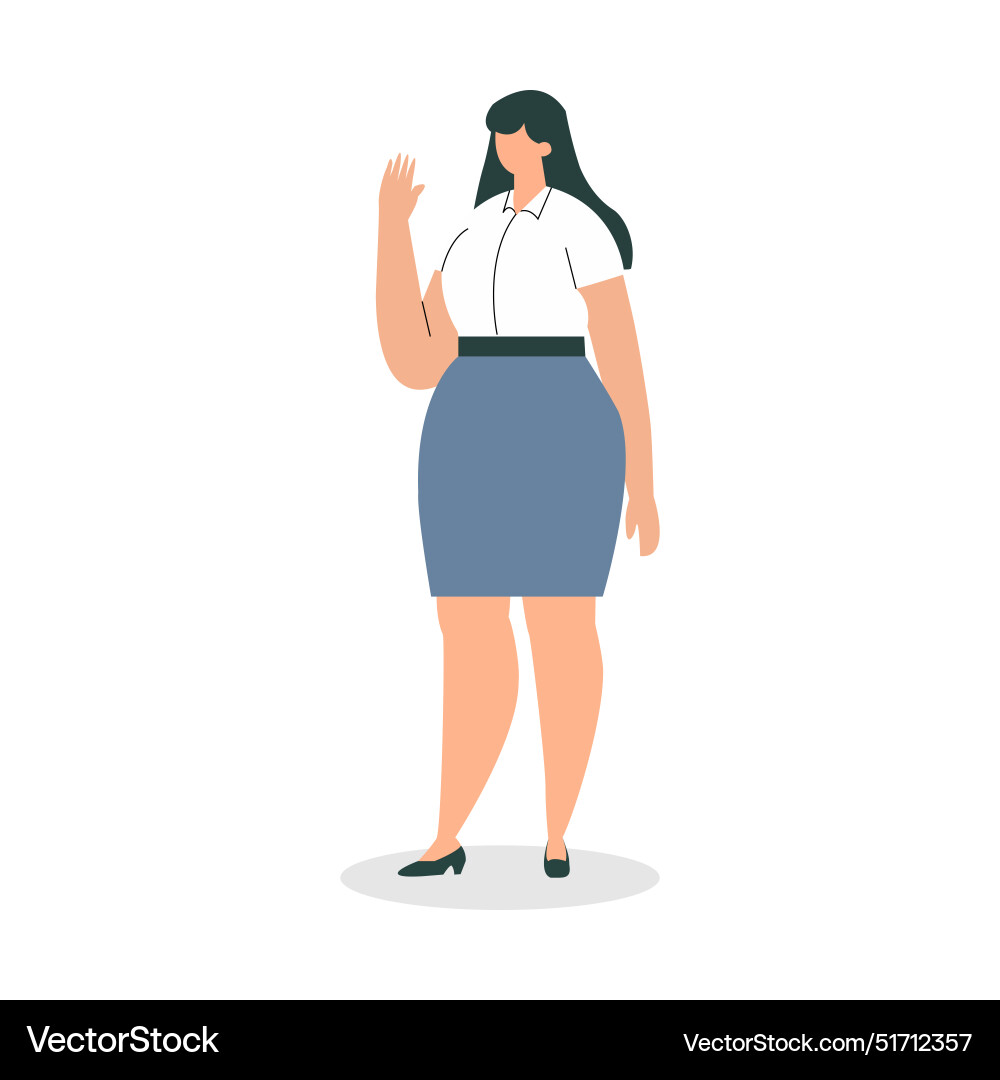 Woman tech flat on white background Royalty Free Vector