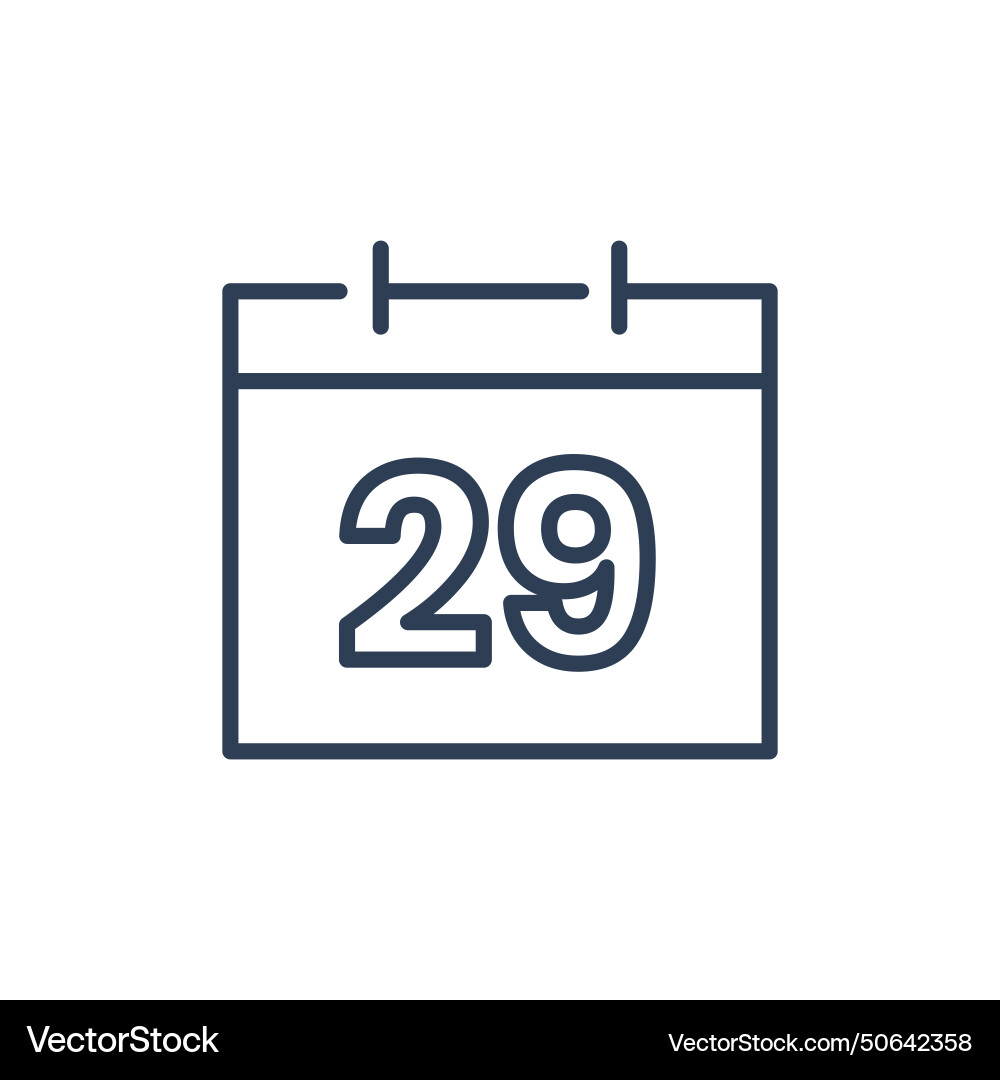 29 calendar icon date for appointment Royalty Free Vector