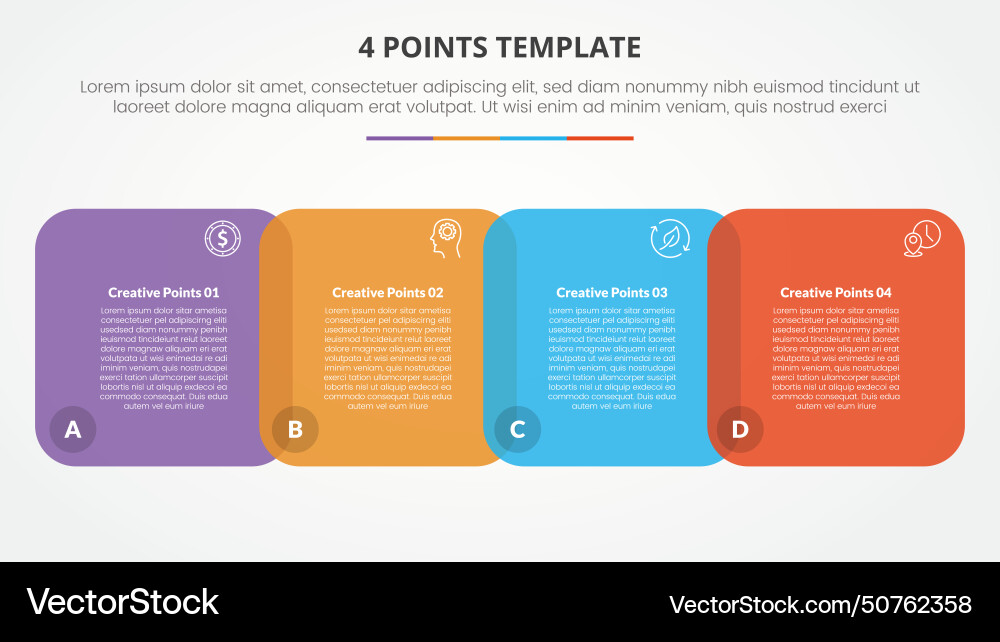 4 points stage list template infographic concept Vector Image