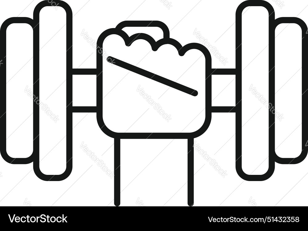 Black and white linear dumbbell icon for gym Vector Image