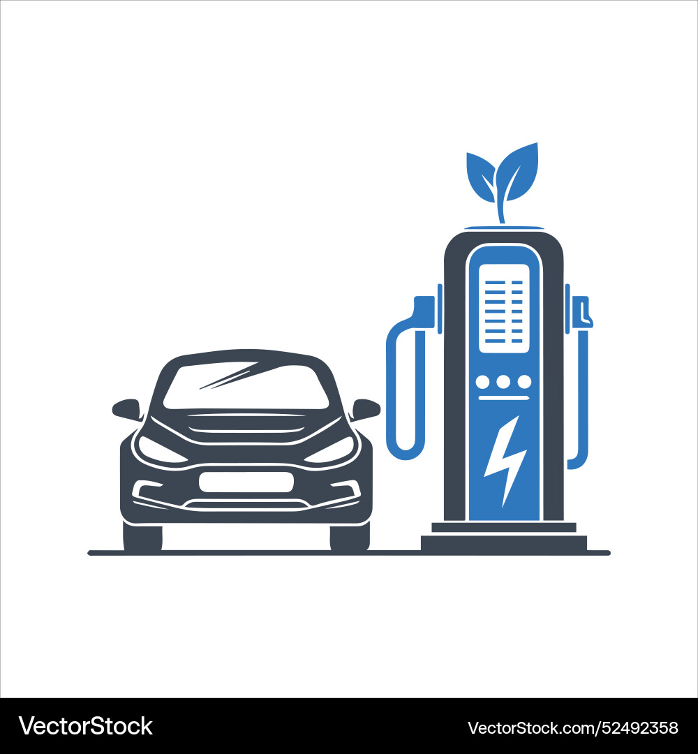 Car charging station icon electric Royalty Free Vector Image