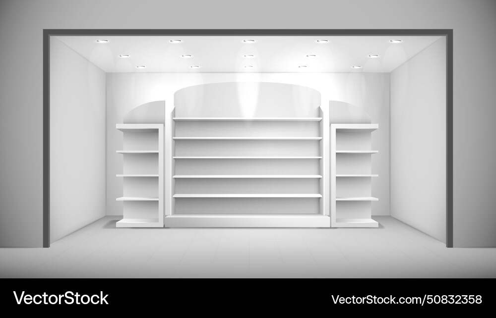 Empty store interior Royalty Free Vector Image