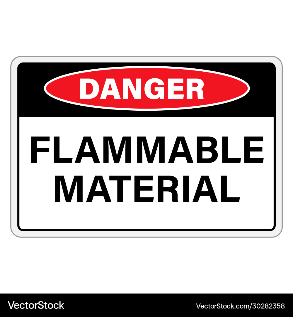 Flammable Material Danger Sign Royalty Free Vector Image