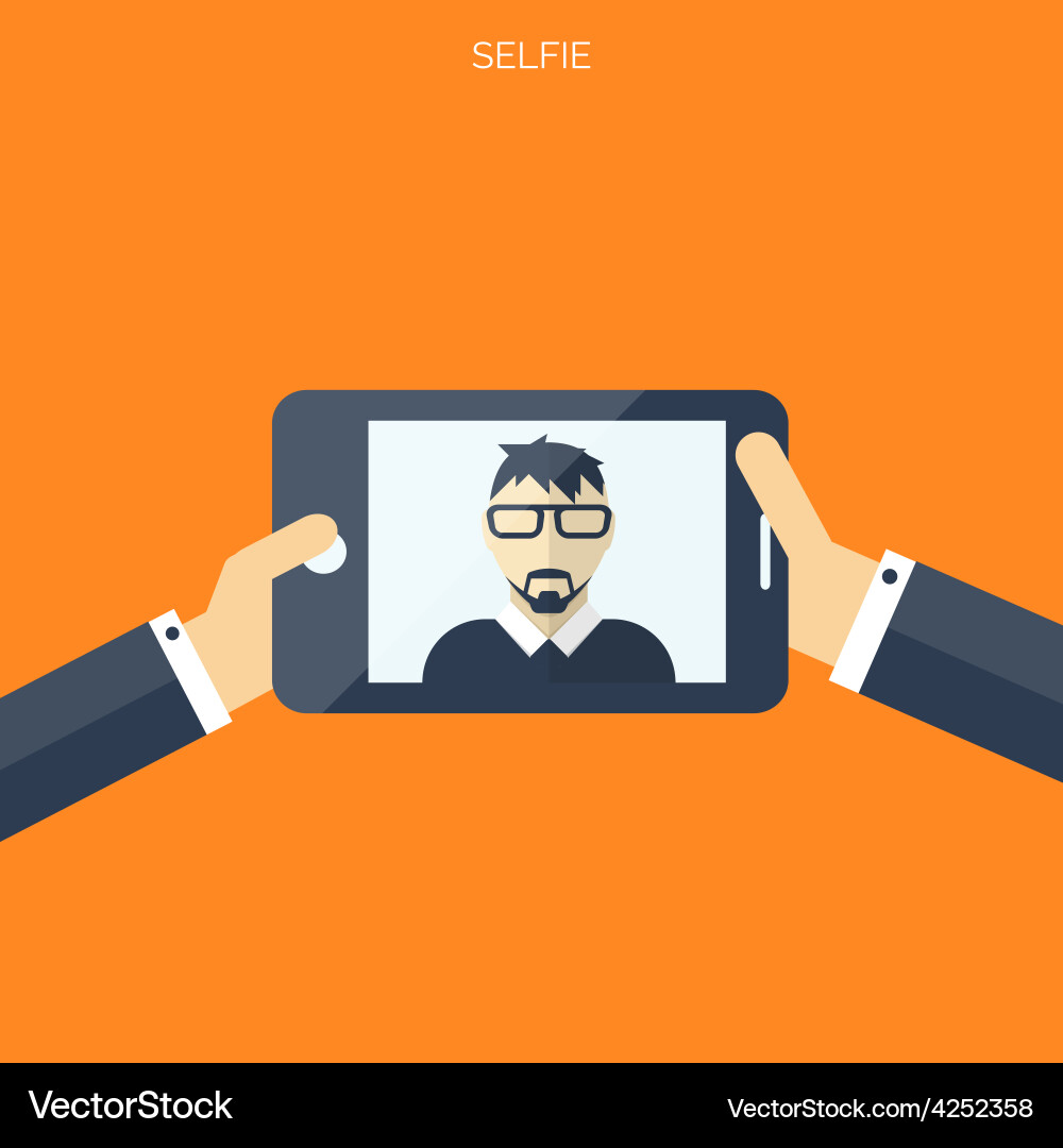 Flat selfie background social media Royalty Free Vector