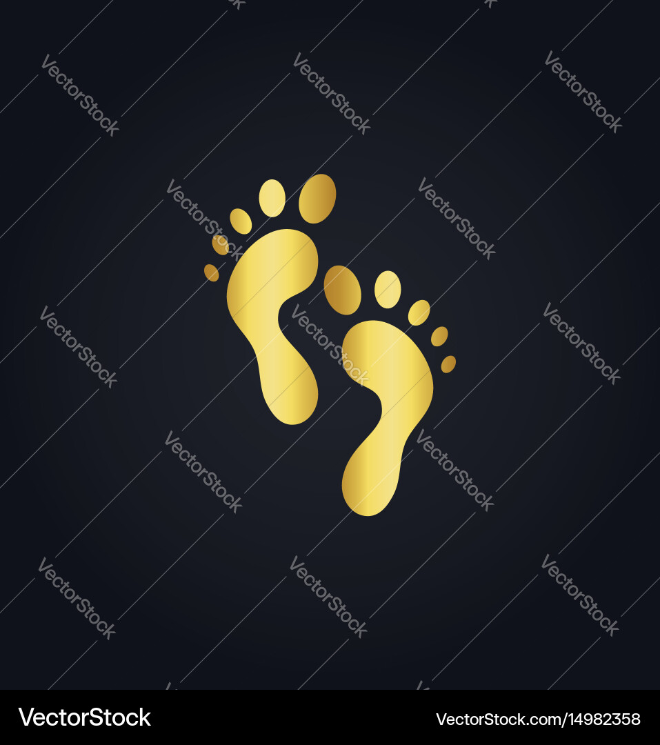 Foot step gold logo Royalty Free Vector Image - VectorStock
