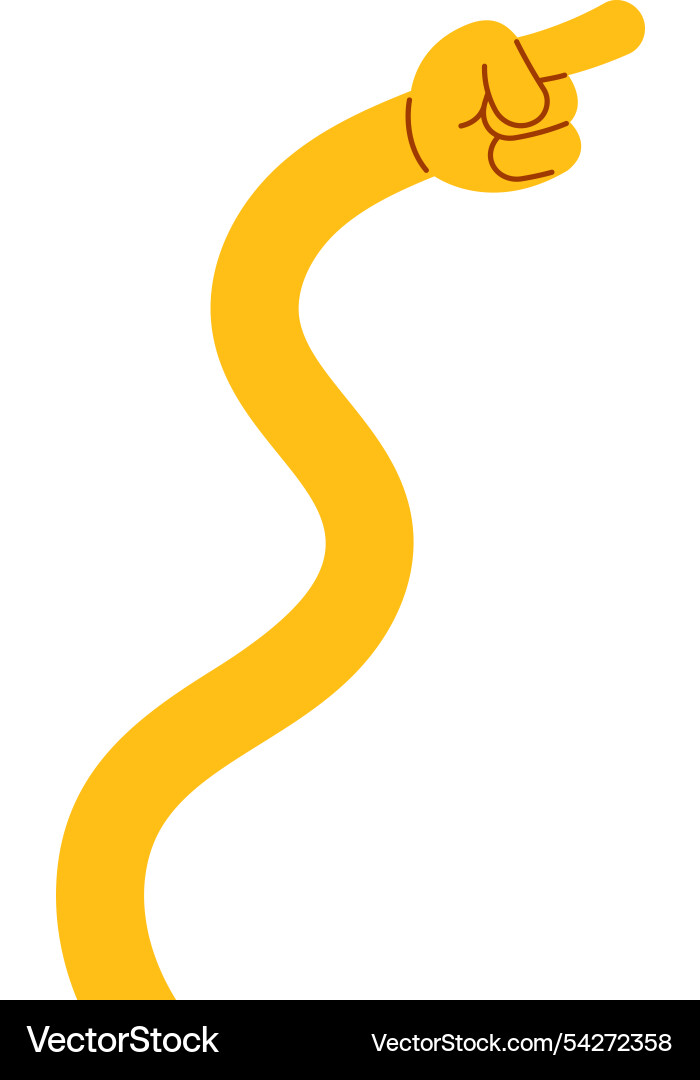 Funky long hand pointing sign Royalty Free Vector Image