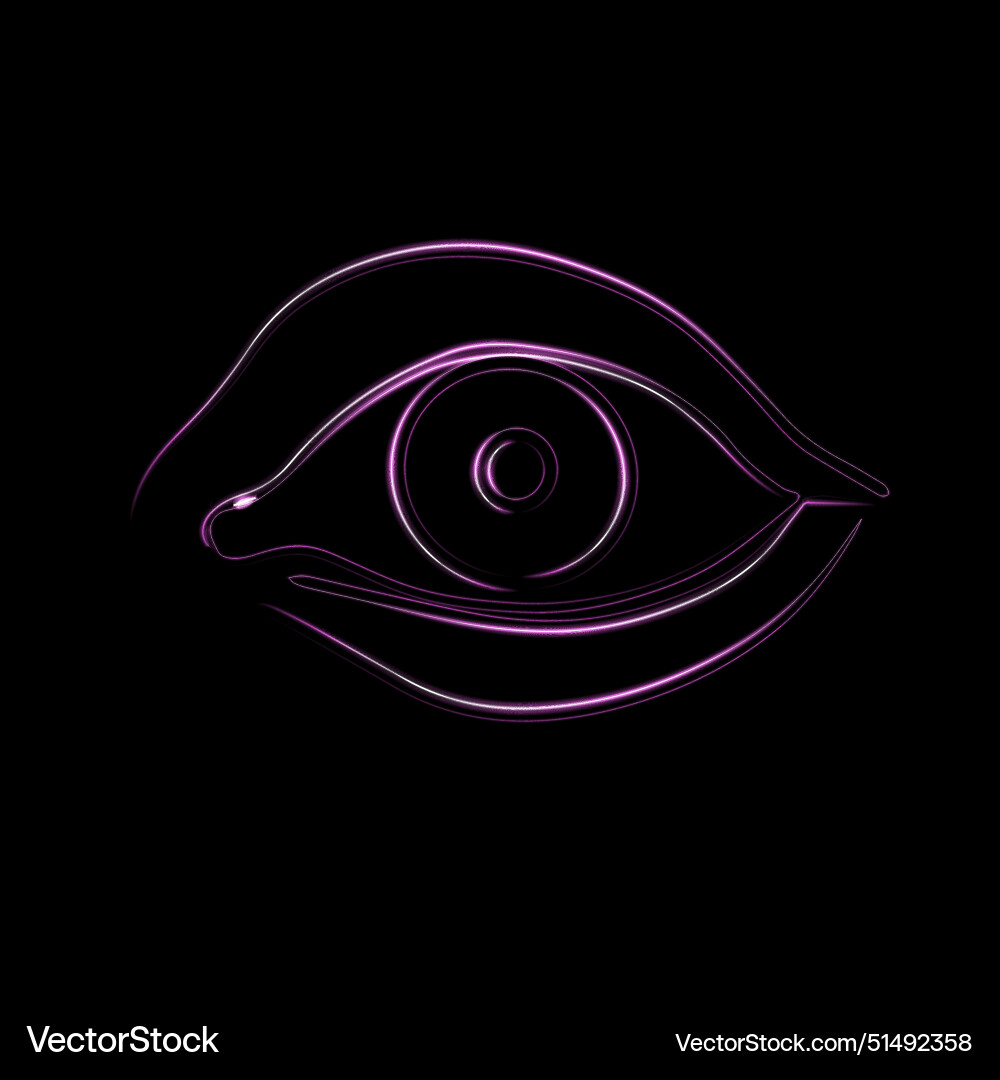 Human eye with neon effect Royalty Free Vector Image