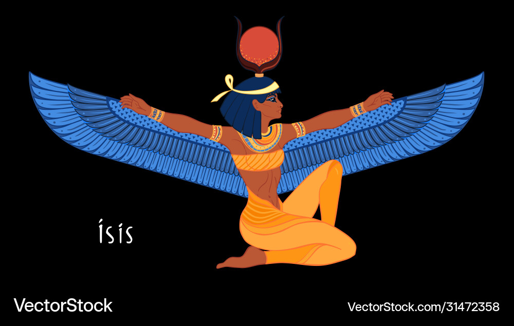 Isis goddess life and magic in egyptian Royalty Free Vector
