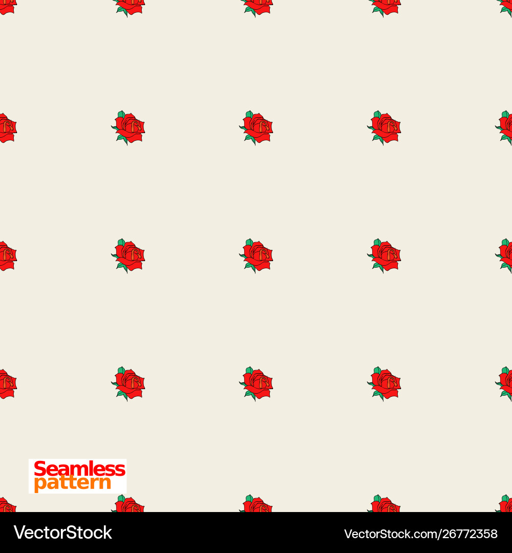 Red Rose Seamless Pattern Royalty Free Vector Image
