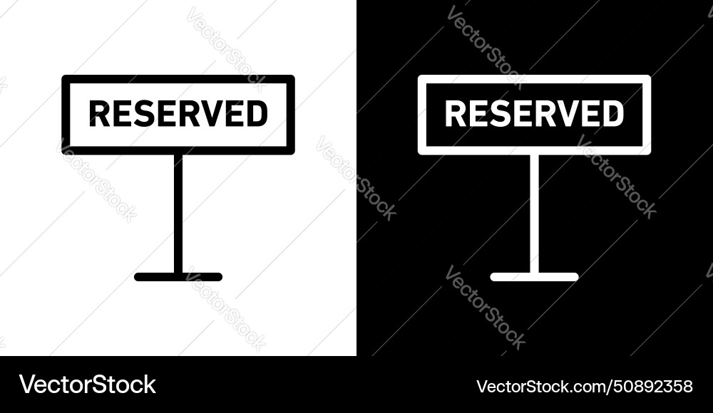 Reserved icon set private dinner eatery reserve Vector Image