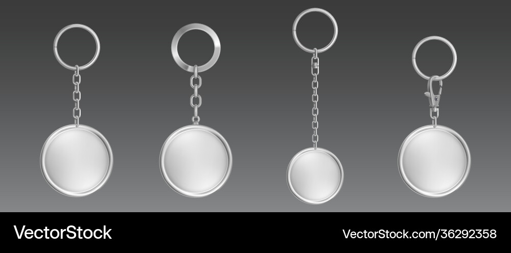 Steel keychain holder for key with chain Vector Image