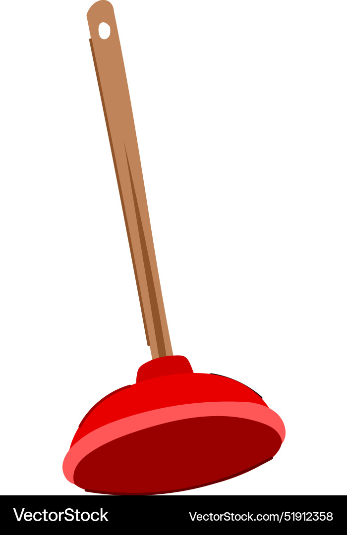 Toilet plunger cartoon Royalty Free Vector Image