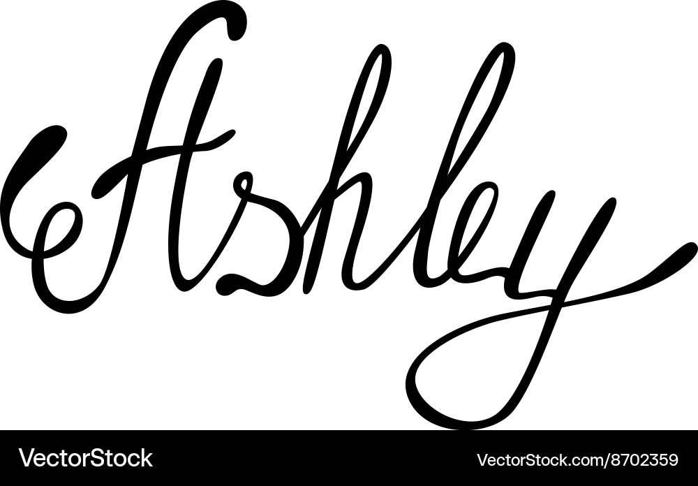 Ashley name lettering Royalty Free Vector Image