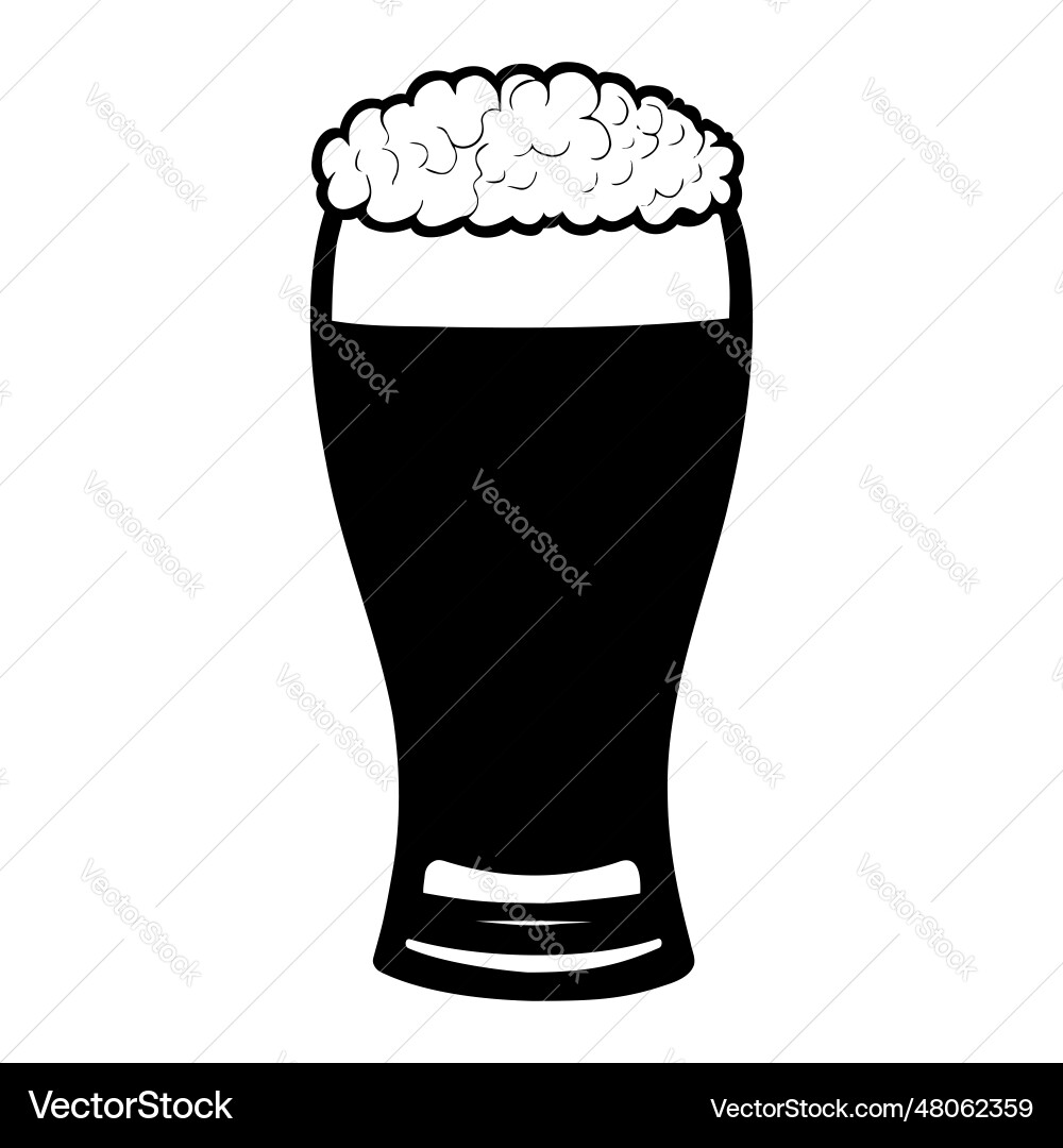 Beer glass silhouette isolated Royalty Free Vector Image