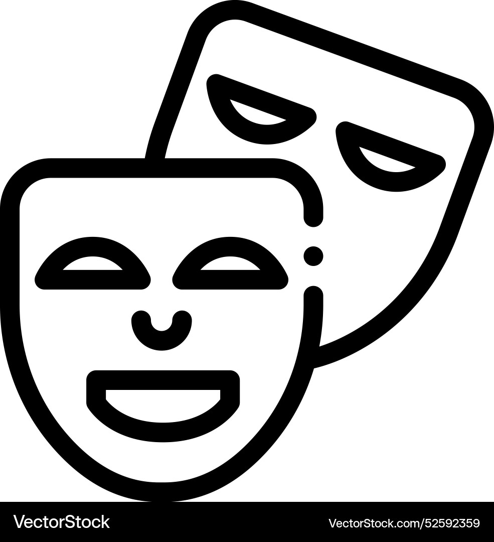 Comedy icon thin linear style design isolated Vector Image