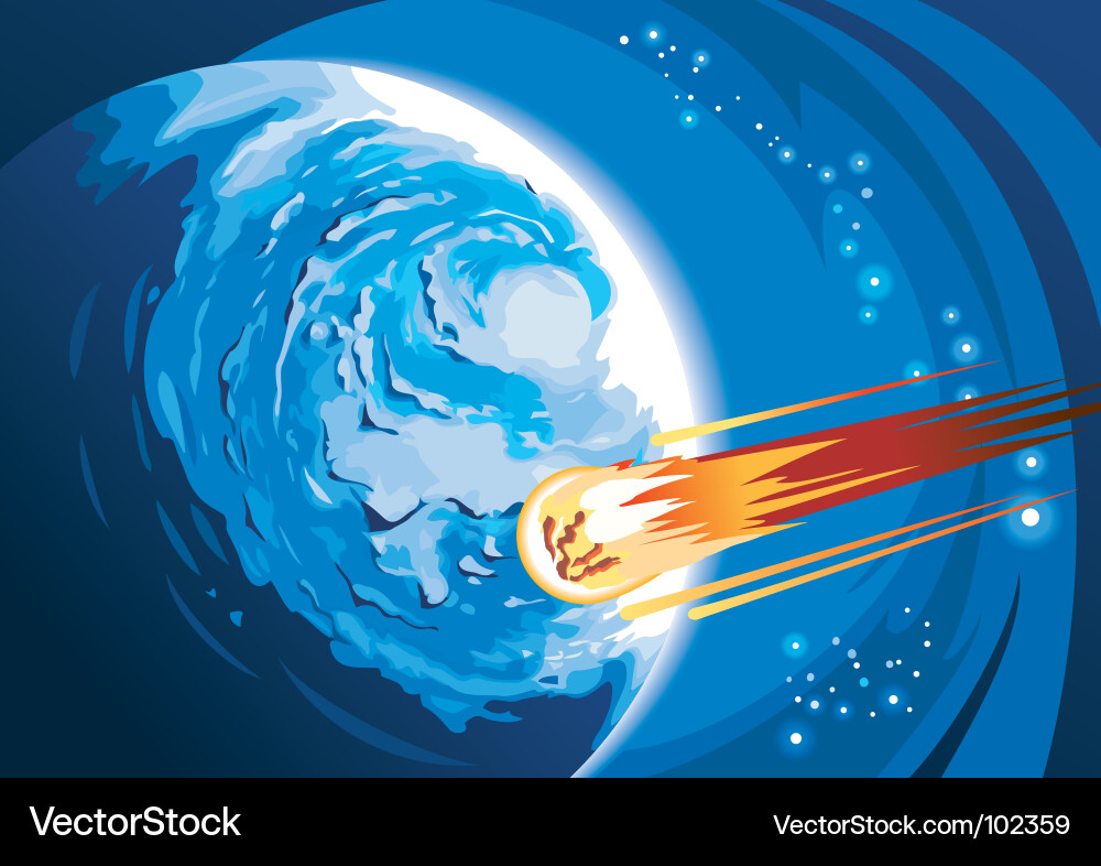 Comet Impacting a Planet Royalty Free Vector Image
