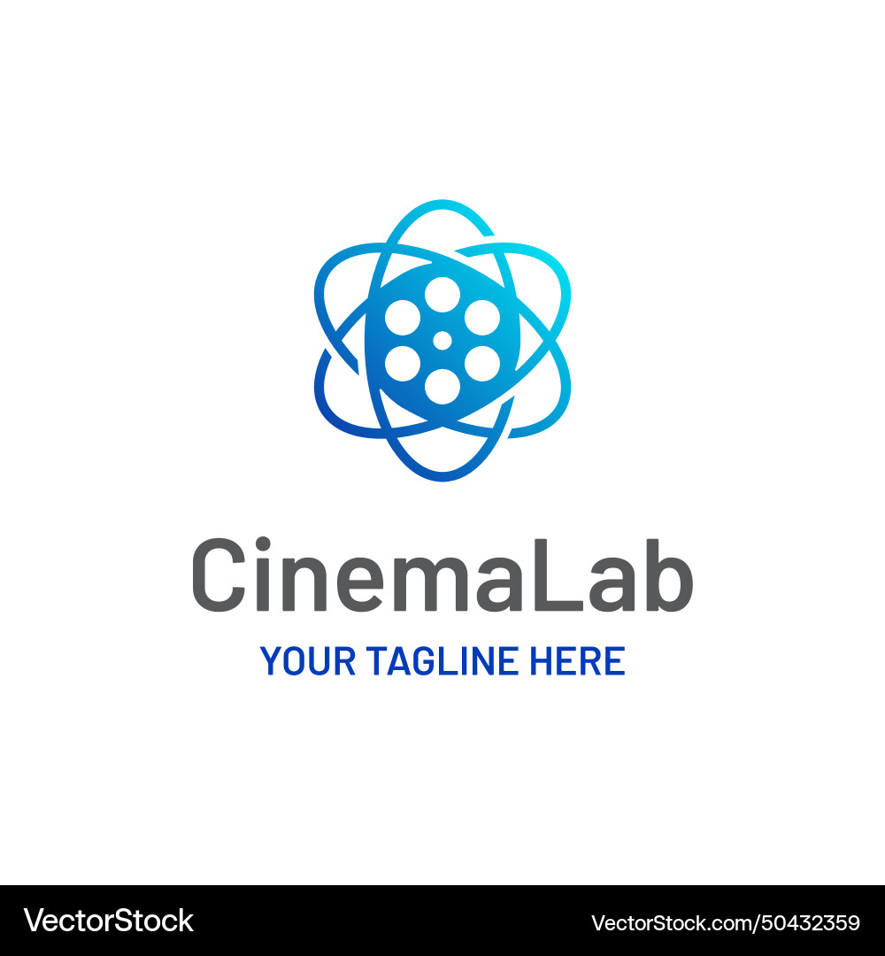 Film lab technology logo Royalty Free Vector Image