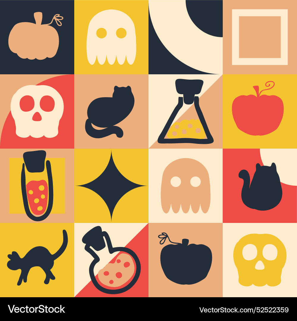 Geometric magic halloween checkered seamless Vector Image