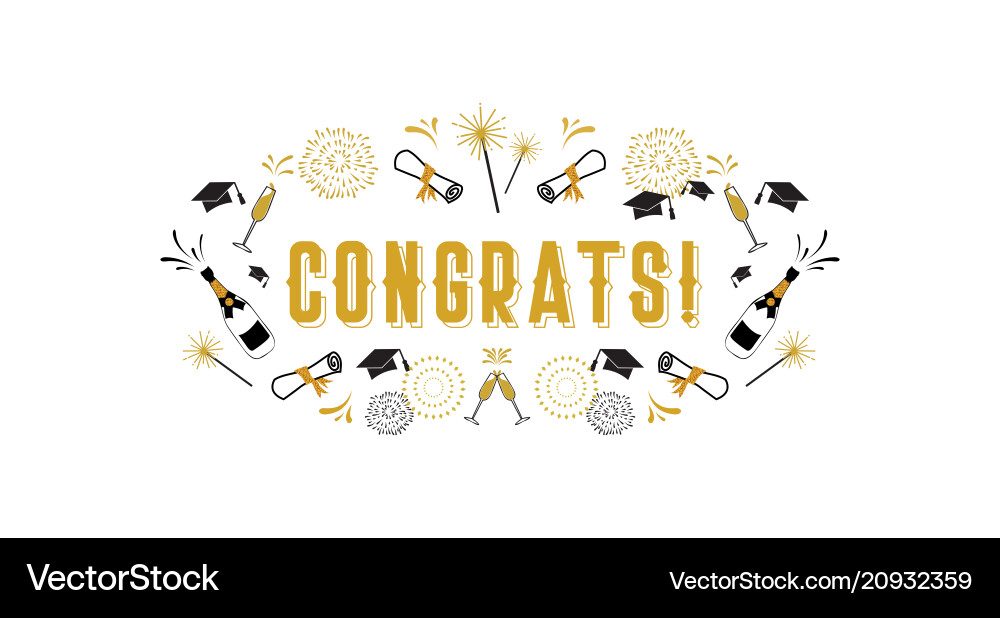 Graduation class of 2018 greeting card Royalty Free Vector