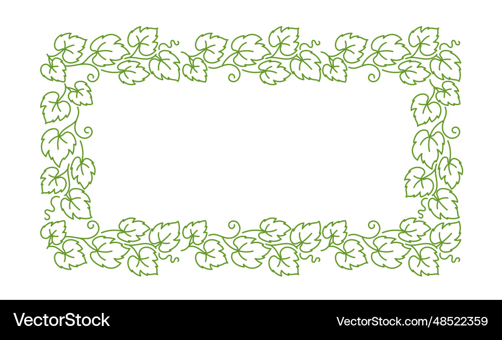 Grapevine frame floral ornament thick line Vector Image