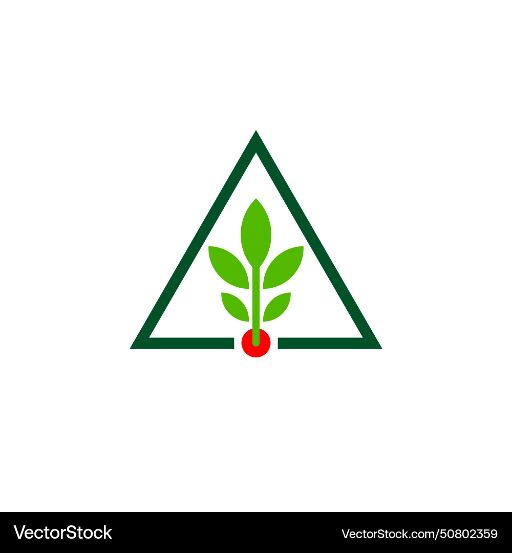 Laser weeding logo with triangle concept Vector Image