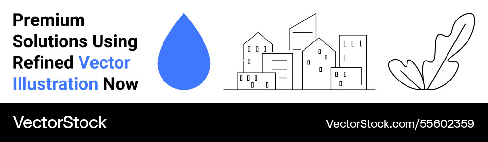 Minimalist design elements with blue droplet Vector Image