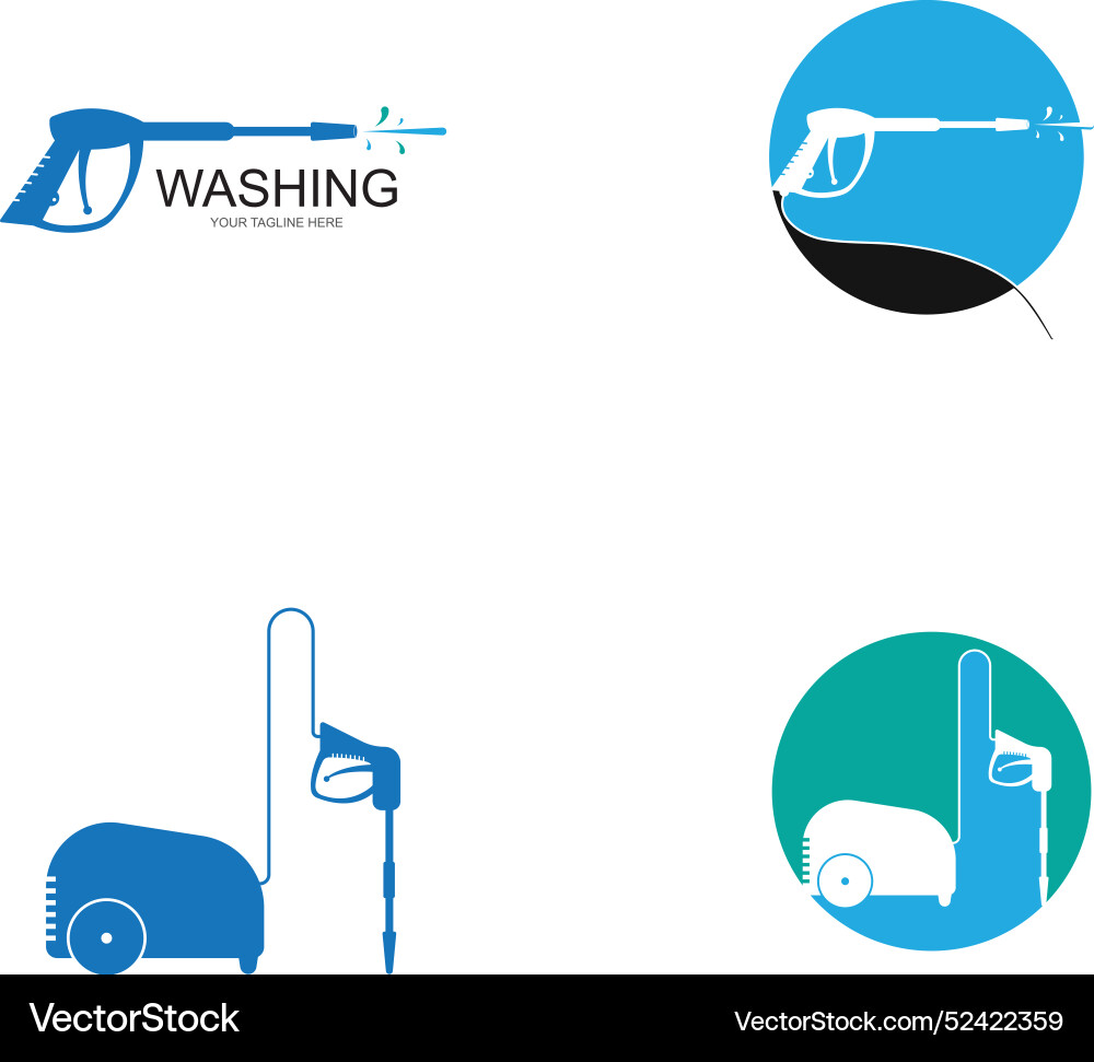 Pressure washing logo template Royalty Free Vector Image