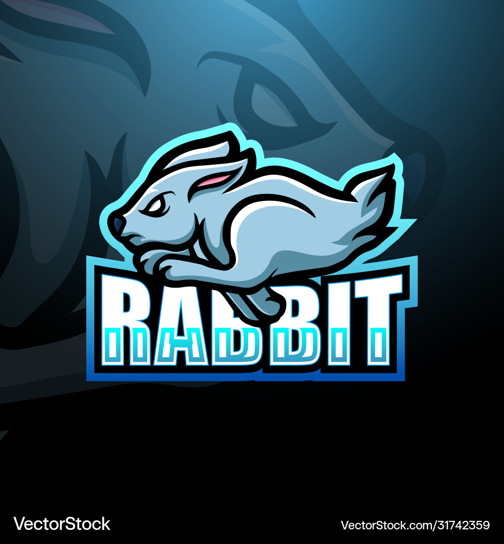 Rabbit mascot esport logo design Royalty Free Vector Image