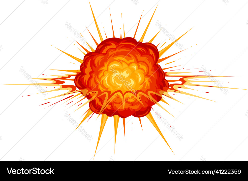 Red explosion cloud of fire Royalty Free Vector Image