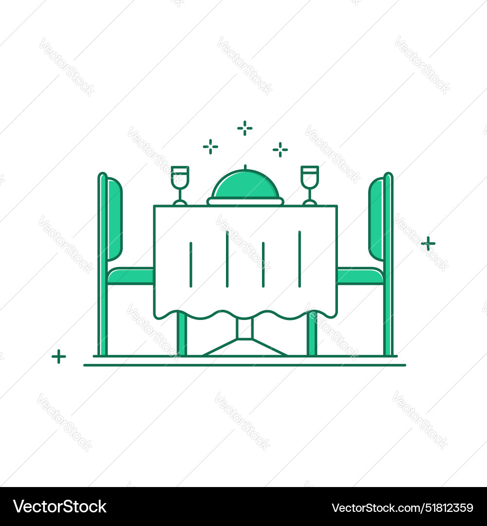 Restaurant dining table dinner Royalty Free Vector Image