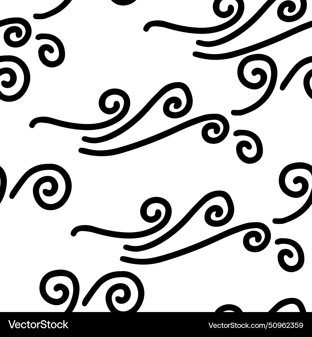 Seamless curly line art pattern Royalty Free Vector Image