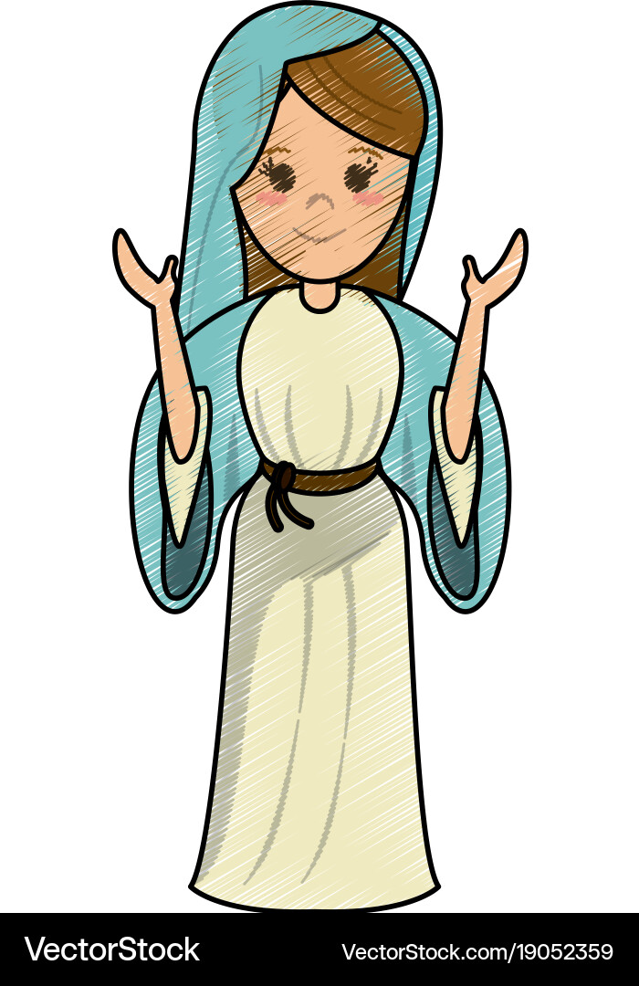 Virgin mary cartoon Royalty Free Vector Image - VectorStock