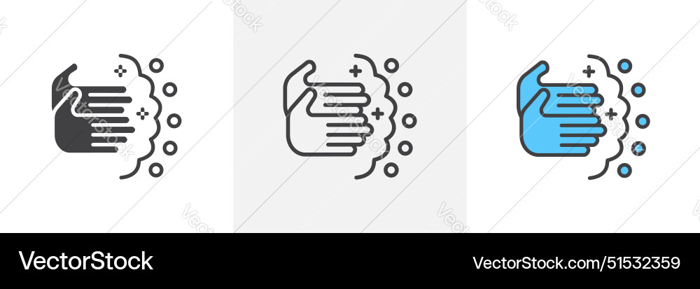 Wash your hands icon set clean hands symbol Vector Image