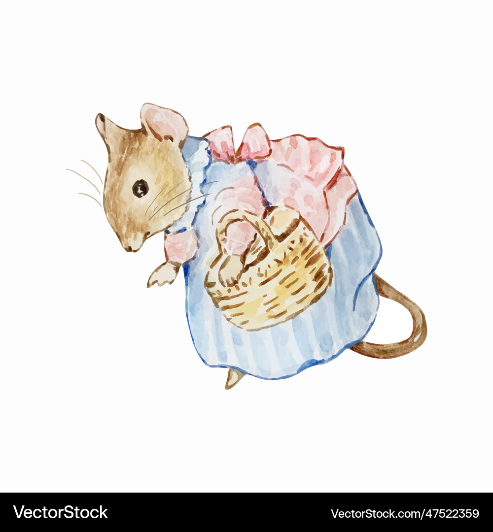 Watercolor friends peter rabbit by beatrix potter Vector Image