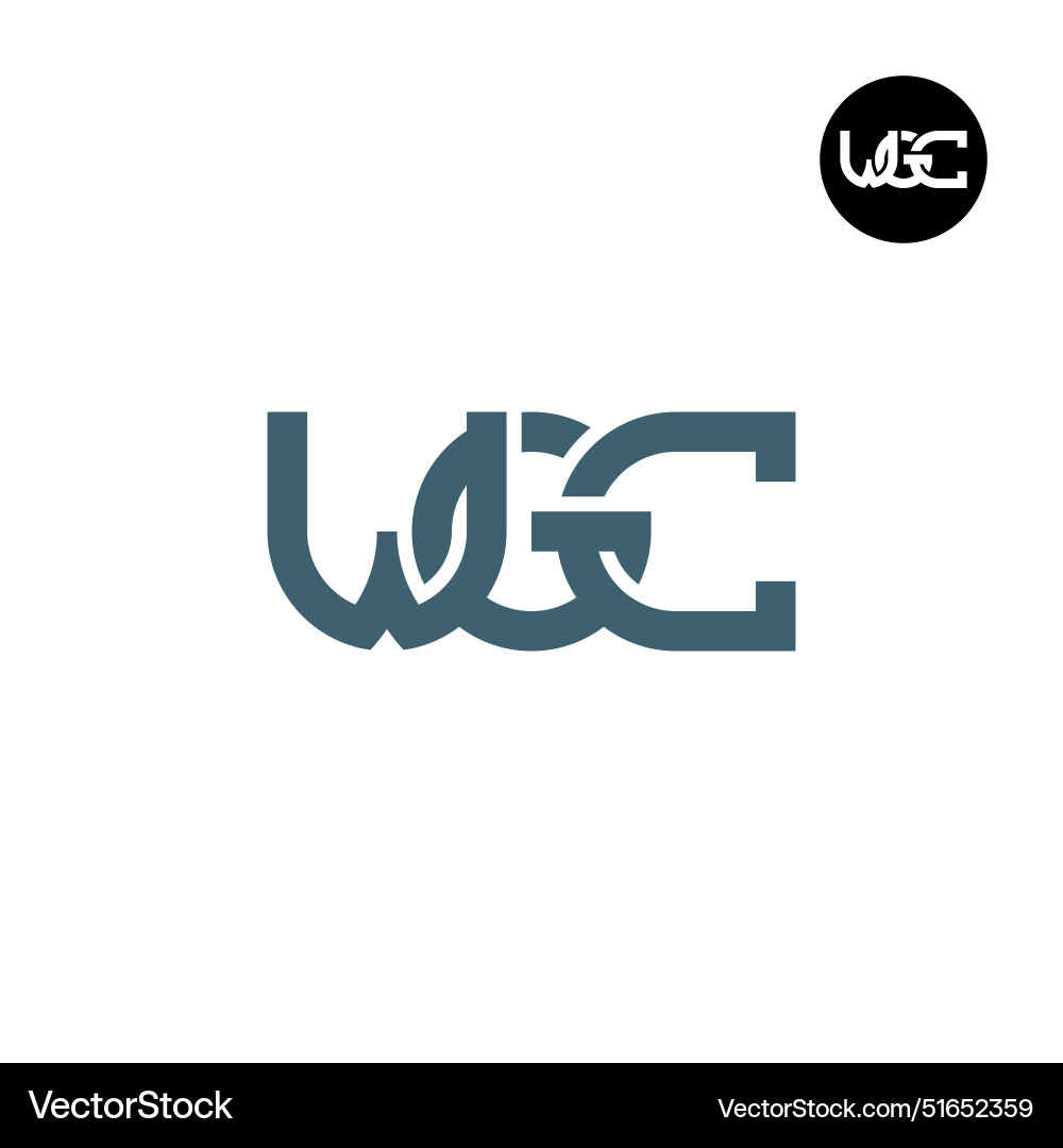Wgc logo letter monogram design Royalty Free Vector Image