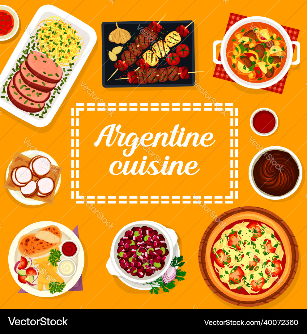 Argentine cuisine restaurant menu cover template Vector Image
