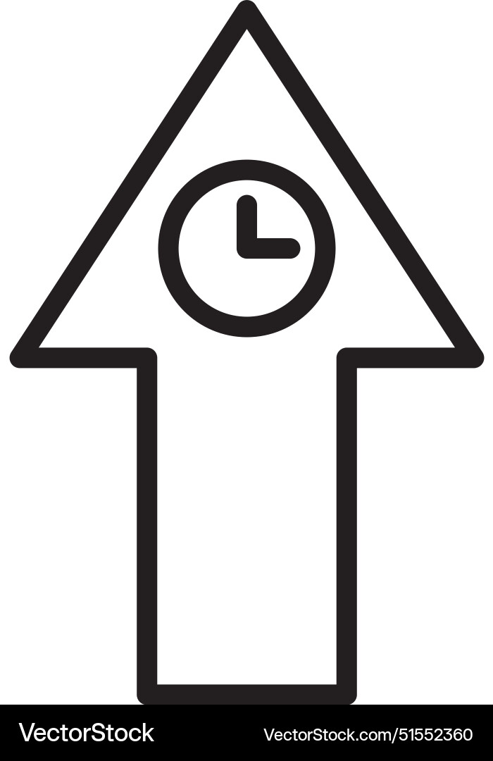 Arrow with clock time line icon Royalty Free Vector Image
