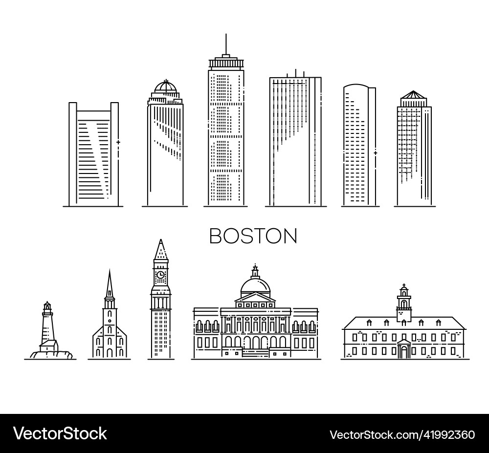 Boston massachusetts Royalty Free Vector Image