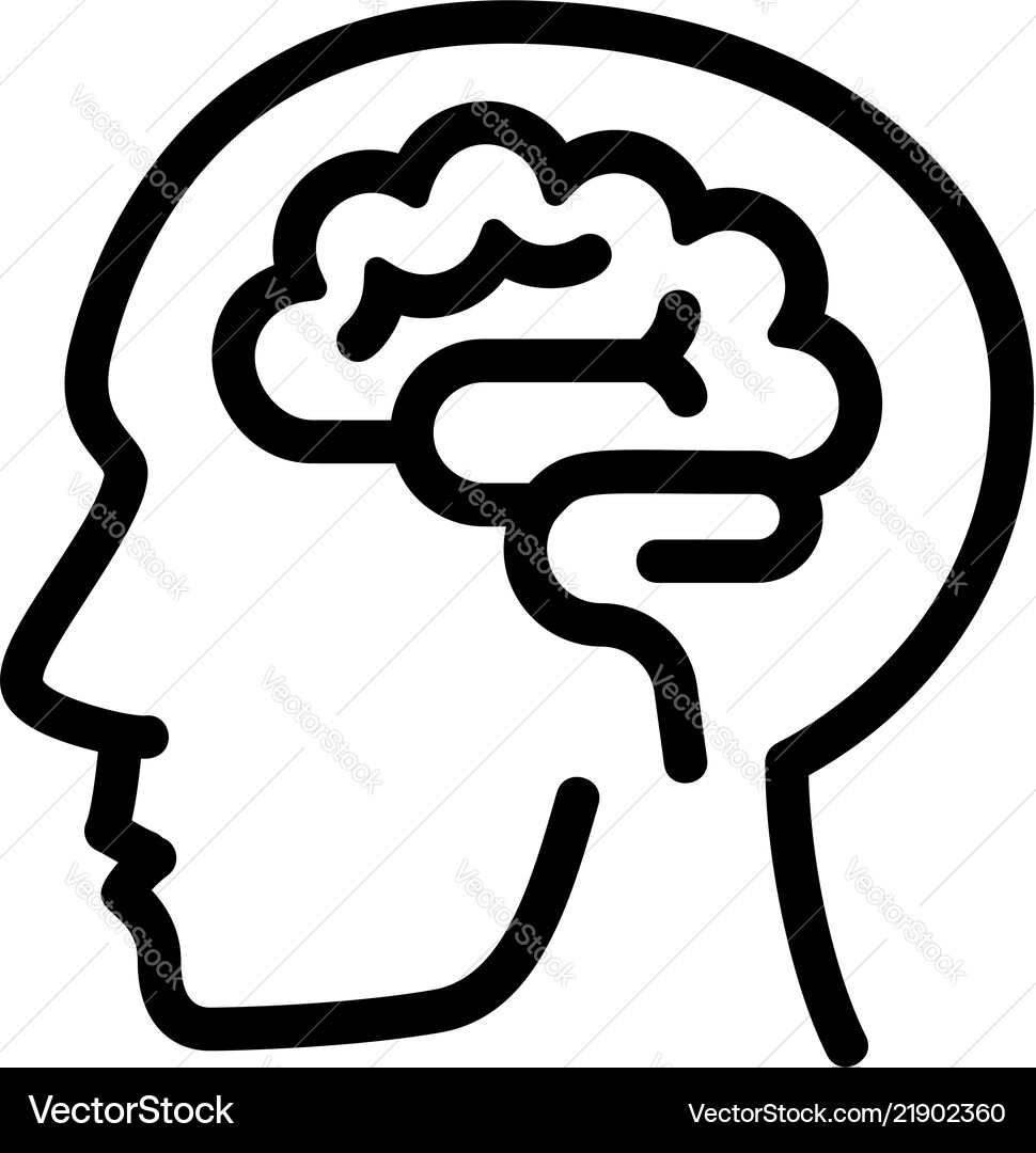 Brain Thinking Icon - Outline Style Royalty Free Vector