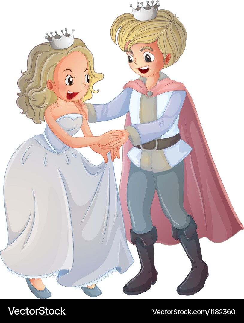 Cartoon prince princess Royalty Free Vector Image