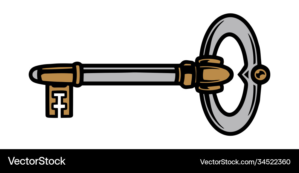 Decorative medieval key vintage template Vector Image