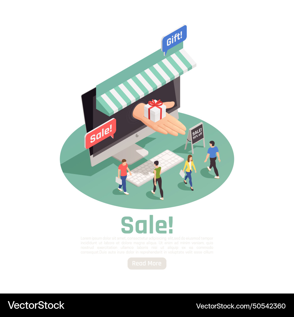 Electronic store sale background Royalty Free Vector Image