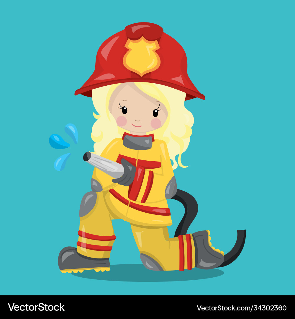 Female Fire Fighter Clip Art Fire Safety Clipart Firefighter Girl
