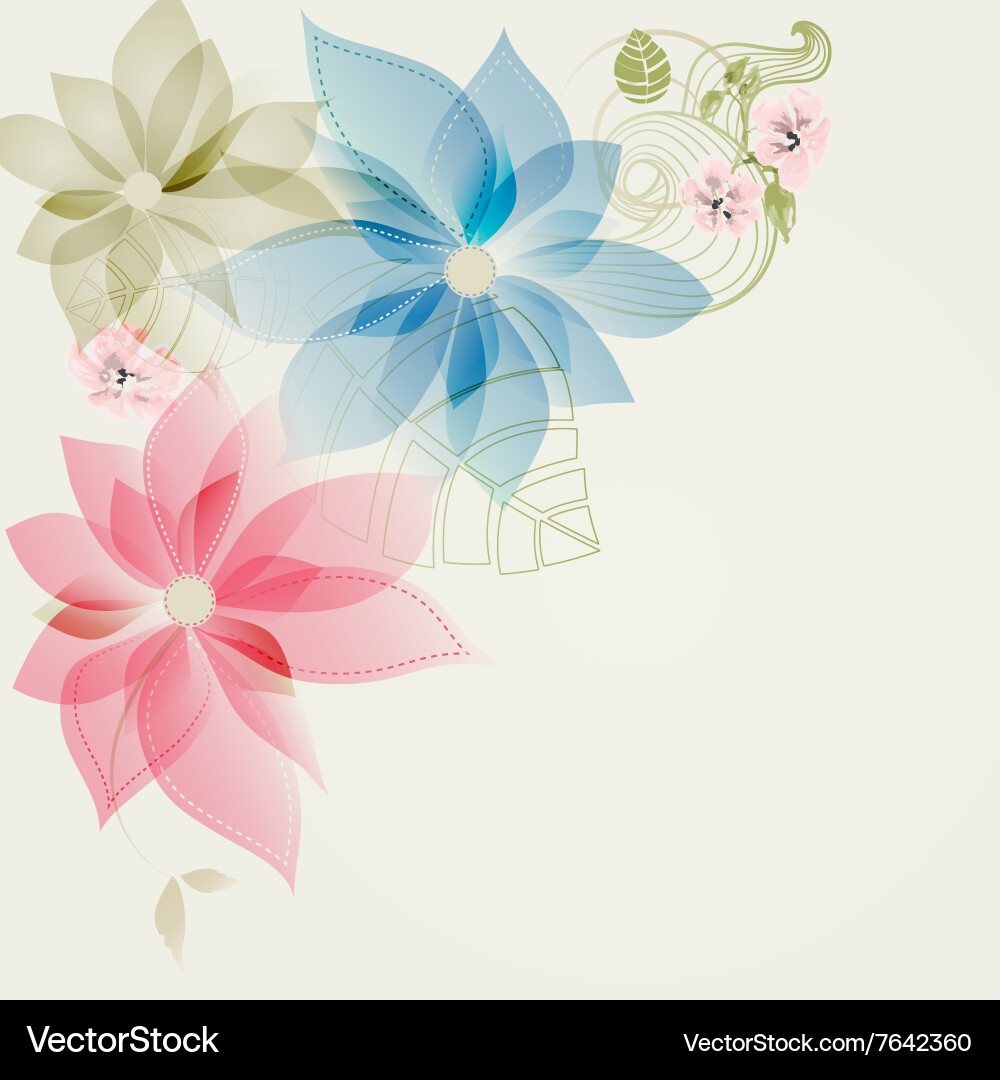 Floral corner card Royalty Free Vector Image - VectorStock