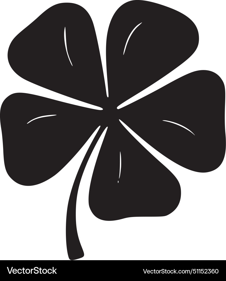 Four leaf clover - minimalist and simple Vector Image
