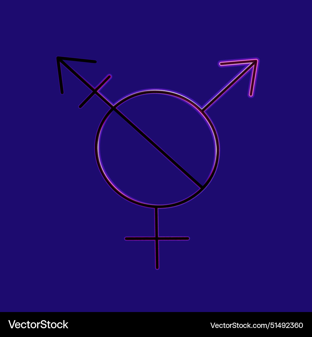 Gender symbol with neon effect Royalty Free Vector Image