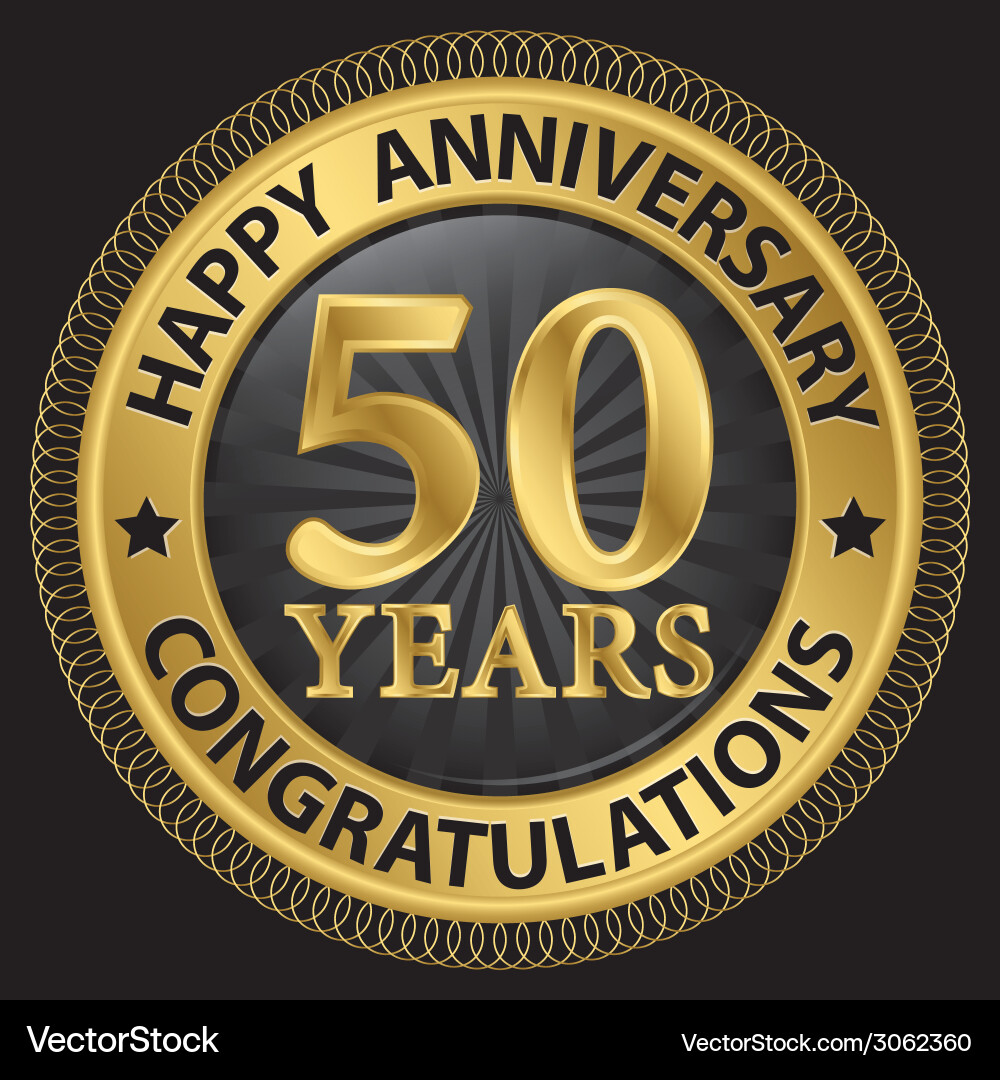 Golden Anniversary Celebration - 50 Years Vector Image