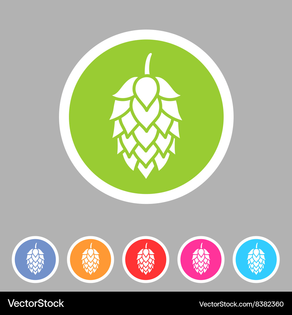 Hop Icon Set - Beer & Hops Royalty Free Vector Image