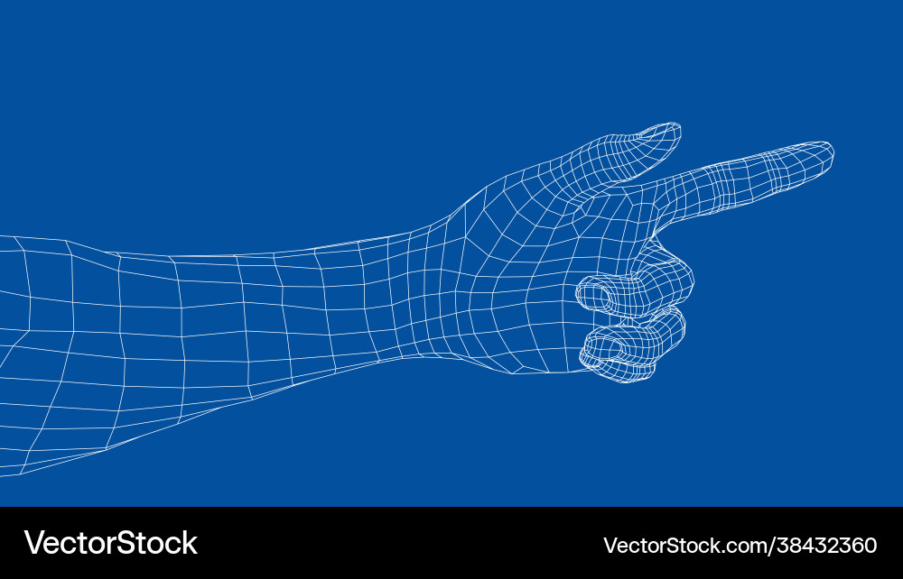 Human hand point with finger Royalty Free Vector Image